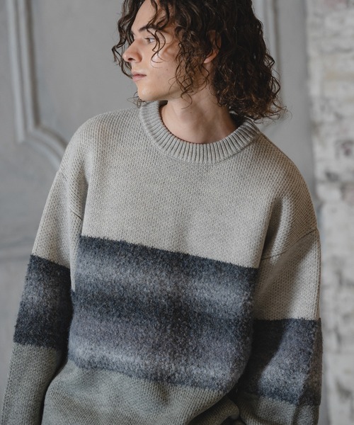CASPER JOHN（キャスパージョン）の「Gradation panel knit/グラデーションパネルニット（ニット/セーター）」 - WEAR