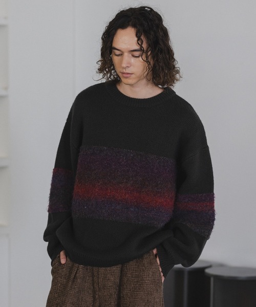 CASPER JOHN（キャスパージョン）の「Gradation panel knit/グラデーションパネルニット（ニット/セーター）」 - WEAR