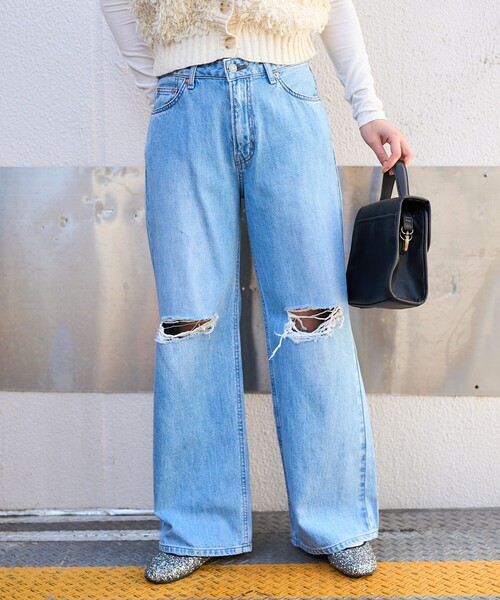 EDWIN（エドウィン）の「EDWIN/エドウィン essentials LOW WAIST WIDE/エッセンシャルズローウエストワイドデニム 限定展開（デニムパンツ）」 - WEAR