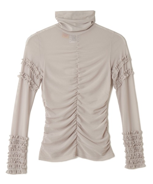 FILL,more(フィルモア) TOUCHY FRILL SHEER TOP タッチー フリル シアー トップ（Tシャツ/カットソー ...