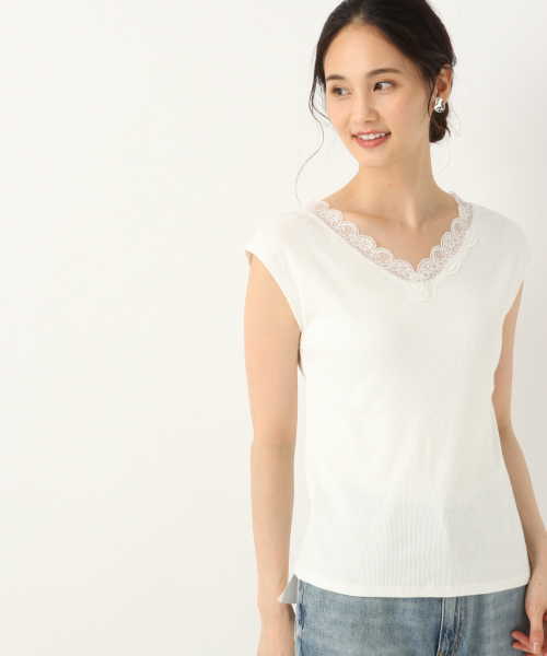 GLOBAL WORK（グローバルワーク）の「BEAUTEEレースVフレンチT/846055（タンクトップ）」 - WEAR