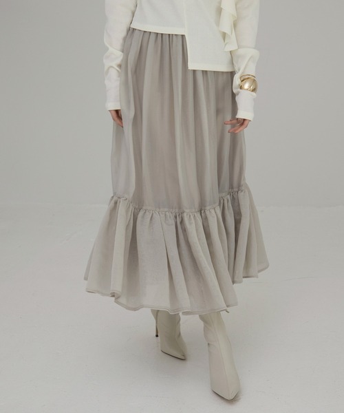 MIELI INVARIANT（ミエリインヴァリアント）の「Sheer Organdy Gather Skirt（スカート）」 - WEAR