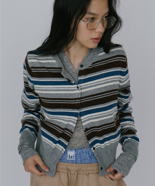 duei（デュイ）の「マルチボーダーコンパクトカーディガン（カーディガン/ボレロ）」 - WEAR