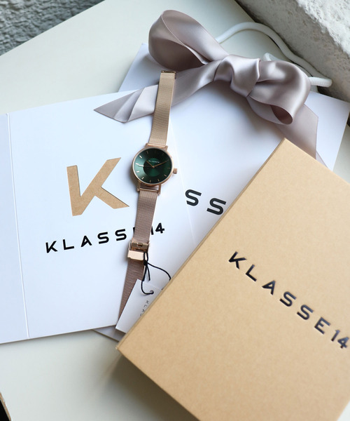 KLASSE14（クラスフォーティーン）の「〈KLASSE14/クラス14〉Volare Champagne Green mesh 32mm（アナログ腕時計）」 - WEAR