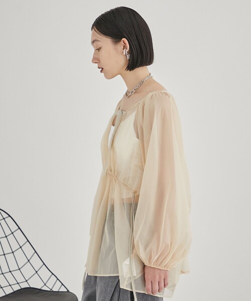 PUBLIC TOKYO（パブリックトウキョウ）の「【2023AW】チュールギャザーシアーブラウス（シャツ/ブラウス）」 - WEAR