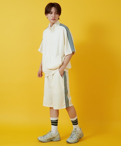 SIDEWAY STANCE（サイドウェイスタンス）の「【SIDEWAY STANCE】ライン ジャージ ハーフパンツ（その他パンツ）」 - WEAR