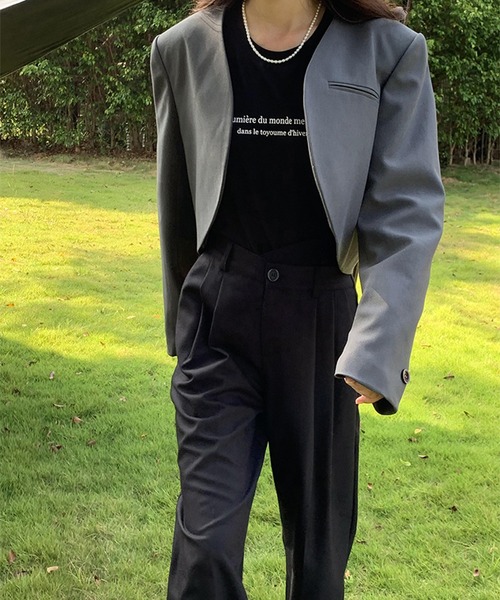 【ELCY】コンパクトノーカラージャケット（ノーカラージャケット）｜ELCY（エルシー）のファッション通販 - ZOZOTOWN