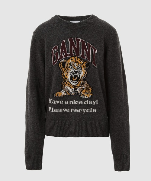 GANNI（ガニー）の「Graphic Wool Mix Tiger Crewneck（ニット/セーター）」 - WEAR