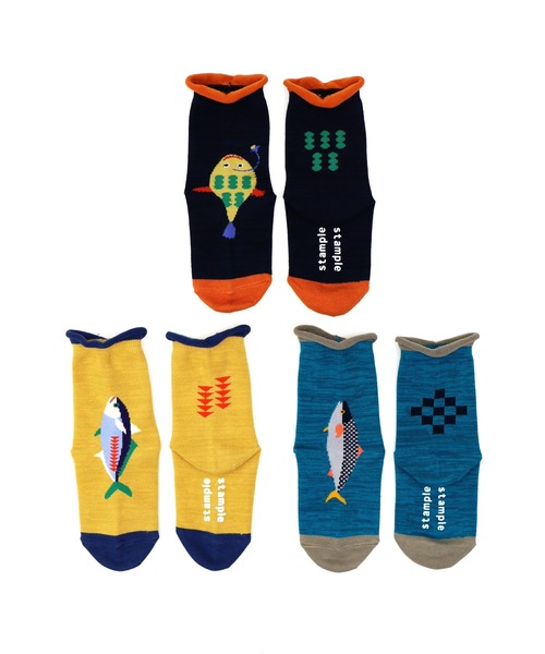 stample（スタンプル）の「おさかな クルーソックス 【3足セット】（ソックス/靴下）」 - WEAR