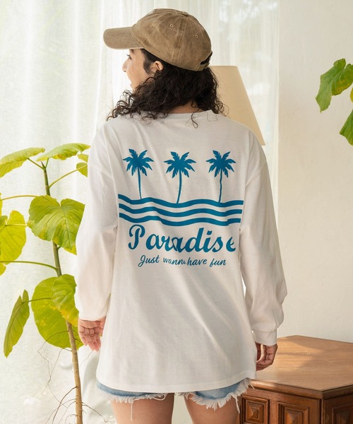 【セール】パームツリー サーフプリント ビッグロングスリーブ Tシャツ（Tシャツ/カットソー）｜anap mimpi（アナップミンピ）のファッション通販 - ZOZOTOWN