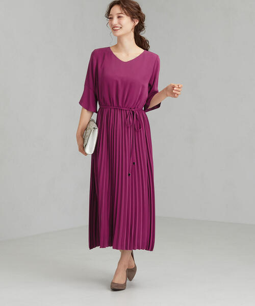 green label relaxing（グリーンレーベルリラクシング）の「※※※D CLAN ベルト ロング プリーツ ワンピース ...