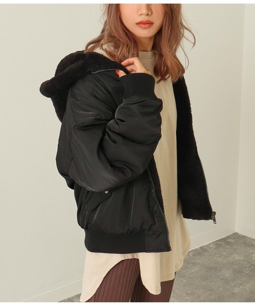 ANAP（アナップ）の「裏ボアリバーシブルフーディーMA-1（MA-1）」 - WEAR