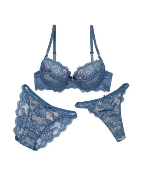 DRW（ドロー）の「ヌーディーレース ブラジャー & フルバック & Tバックショーツ（ブラ&ショーツ）」 - WEAR