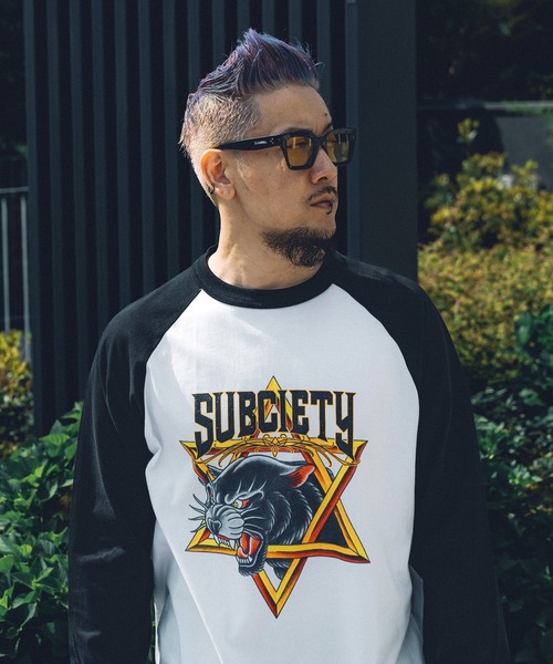 Subciety（サブサエティ）の「BLACK PANTHER RAGLAN L/S（Tシャツ/カットソー）」 - WEAR