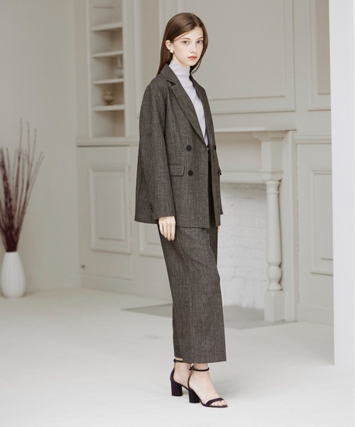 INED CLARO（イネドクラロ）の「シャンブレーシャークスキン ダブルブレストジャケット【セットアップ対応】（テーラードジャケット）」 - WEAR