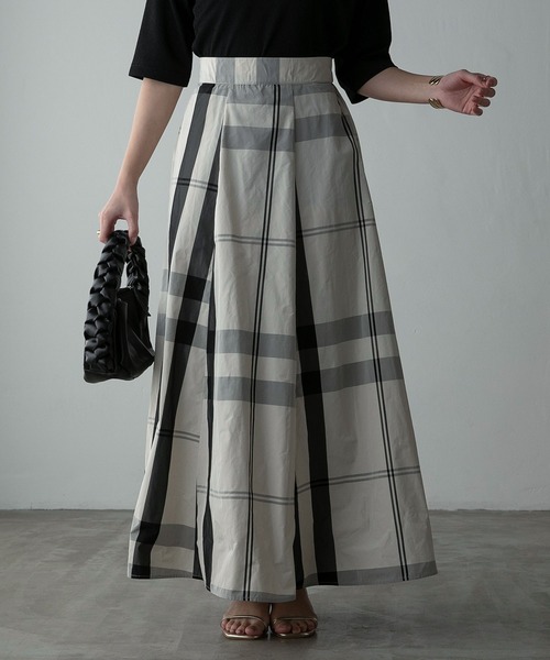 Anss.me（アンスミー）の「【Anss.me】チェックタフタボリュームマキシスカート（スカート）」 - WEAR