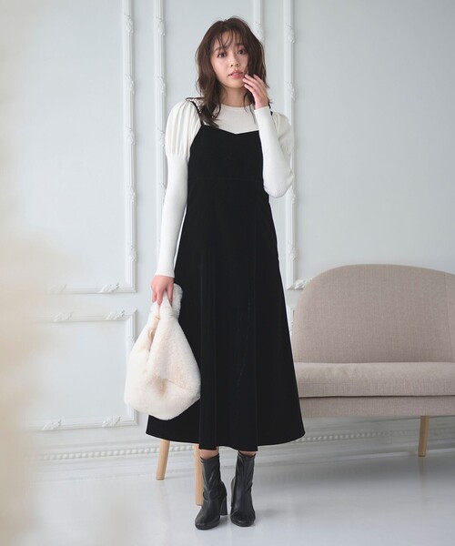 Feroux（フェルゥ）の「【2WAY】パールストラップベロア ジャンスカ（スカート）」 - WEAR