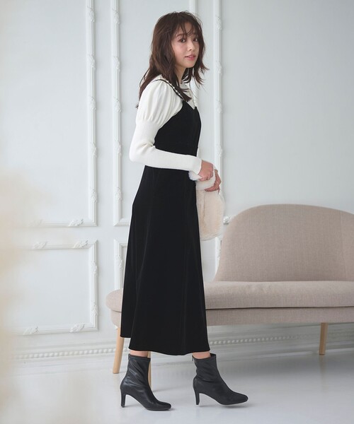 Feroux（フェルゥ）の「【2WAY】パールストラップベロア ジャンスカ（スカート）」 - WEAR