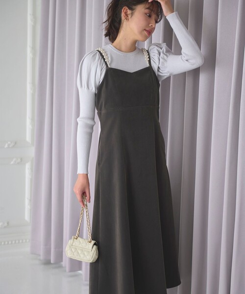 Feroux（フェルゥ）の「【2WAY】パールストラップベロア ジャンスカ（スカート）」 - WEAR