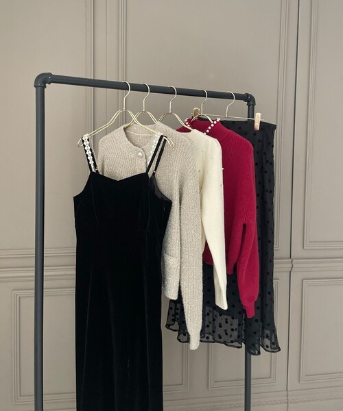 Feroux（フェルゥ）の「【2WAY】パールストラップベロア ジャンスカ（スカート）」 - WEAR