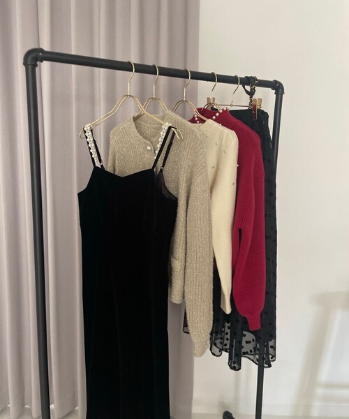 Feroux（フェルゥ）の「【2WAY】パールストラップベロア ジャンスカ（スカート）」 - WEAR