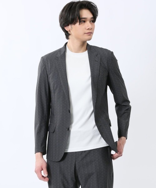 【ウォッシャブル 2wayストレッチ】タカキュー TechCool 2ボタンジャケット 杢黒(セットアップ可能)（スーツジャケット）｜TAKA-Q（タカキュー）のファッション通販 - ZOZOTOWN