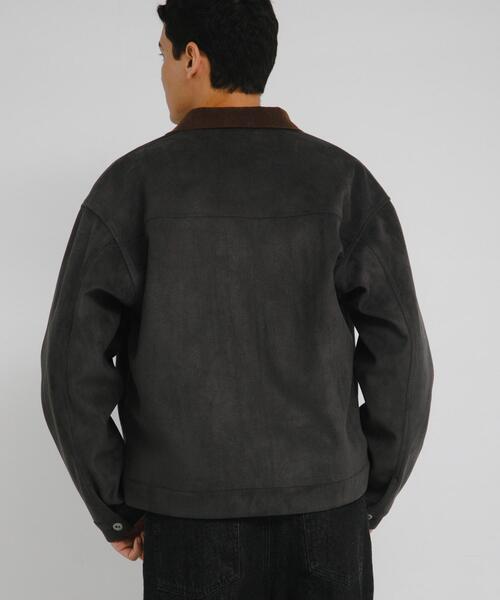 セール】襟切替スウェードタッチシャツジャケット（ブルゾン）｜URBAN