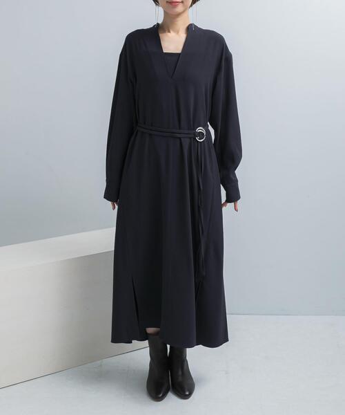 トリアセテート混Vネックワンピース（ワンピース）｜URBAN RESEARCH