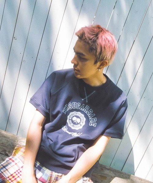My sugar Babe（マイシュガーベイブ）の「MSB college logo half sweat (mens)（Tシャツ/カットソー）」 - WEAR
