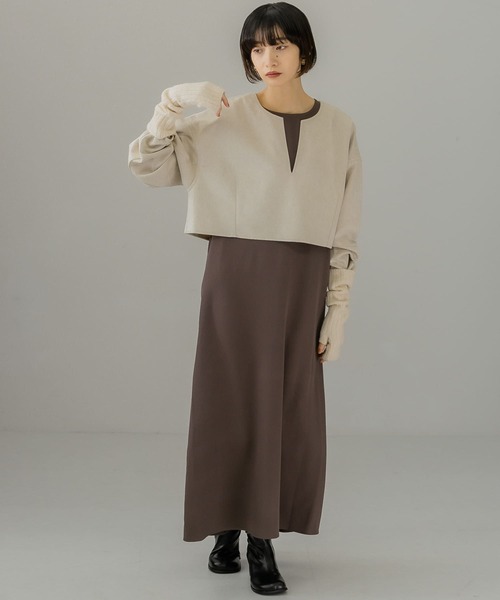 KBF（ケイビーエフ）の「『WEB/一部店舗限定』スエードトップスSETワンピース（ワンピース）」 - WEAR