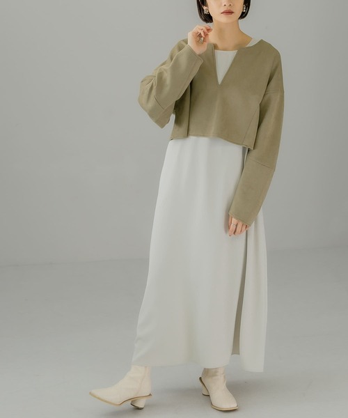 KBF（ケイビーエフ）の「『WEB/一部店舗限定』スエードトップスSETワンピース（ワンピース）」 - WEAR