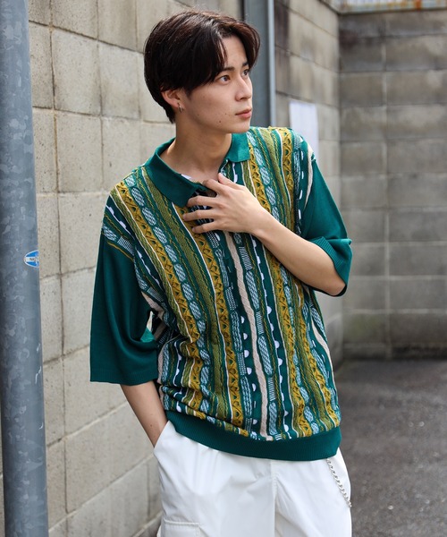 SPINNS（スピンズ）の「【ユーズドライク】3D 多色柄 ポロシャツ（ポロシャツ）」 - WEAR