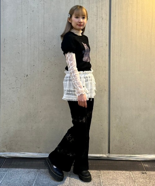 Candy Stripper（キャンディストリッパー）の「LACY PATCH WORK FLARE パンツ（その他パンツ）」 - WEAR