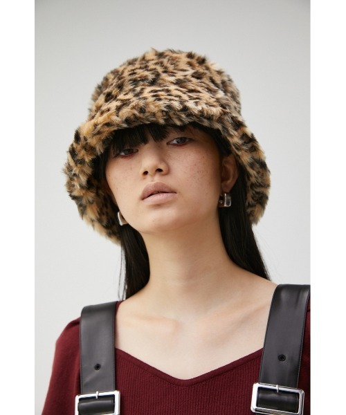 AZUL BY MOUSSY（アズールバイマウジー）の「LEOPARD SHAGGY BUCKET HAT/レオパードシャギーバケットハット（キャップ）」 - WEAR