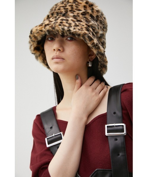 AZUL BY MOUSSY（アズールバイマウジー）の「LEOPARD SHAGGY BUCKET HAT/レオパードシャギーバケットハット（キャップ）」 - WEAR