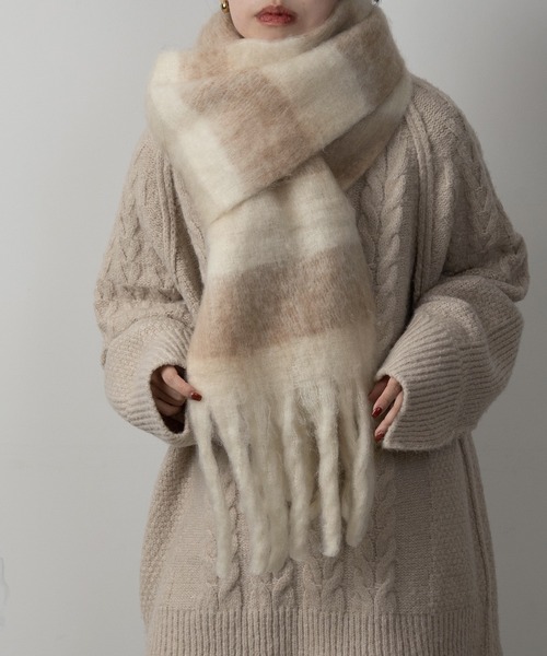 lawgy（ラウジー）の「soft touch border muffler / ソフトタッチボーダーマフラー（マフラー）」 - WEAR