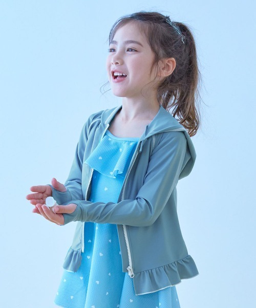 devirock（デビロック）の「UVカット 裾フリル 長袖ジップラッシュガード（ラッシュガード）」 - WEAR