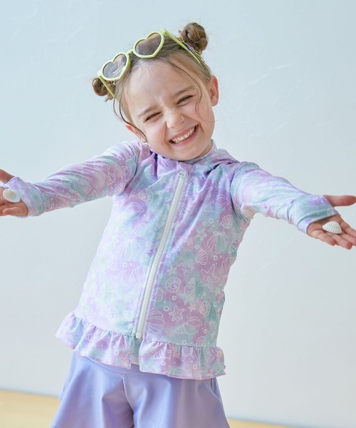 devirock（デビロック）の「UVカット 裾フリル 長袖ジップラッシュガード（ラッシュガード）」 - WEAR