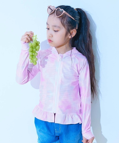 devirock（デビロック）の「UVカット 裾フリル 長袖ジップラッシュガード（ラッシュガード）」 - WEAR