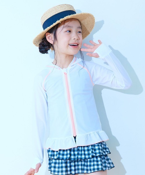 devirock（デビロック）の「UVカット 裾フリル 長袖ジップラッシュガード（ラッシュガード）」 - WEAR