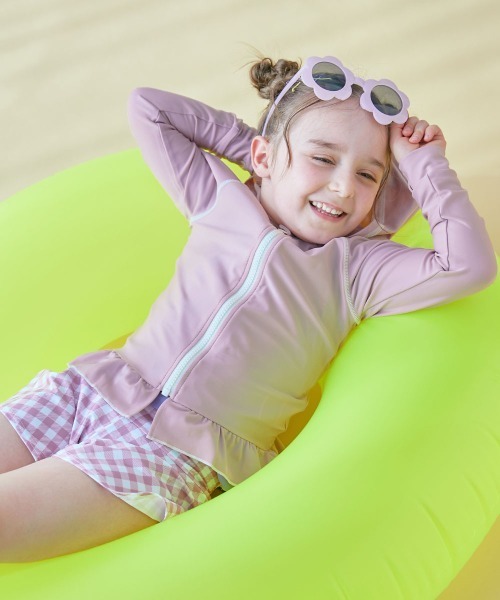 devirock（デビロック）の「UVカット 裾フリル 長袖ジップラッシュガード（ラッシュガード）」 - WEAR