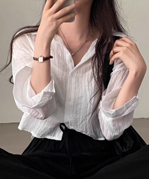 CELENA BEATS（セレナビーツ）の「シアー エアリー ミニ シャツ（シャツ/ブラウス）」 - WEAR