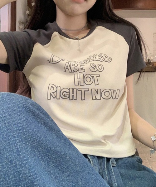 LYEON（リヨン）の「ラグランロゴTシャツ（Tシャツ/カットソー）」 - WEAR