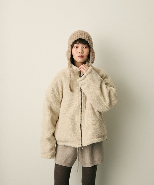 full/fill.（フルフィル）の「reversible check boa puff jacket / リバーシブルチェックボアパフ ...