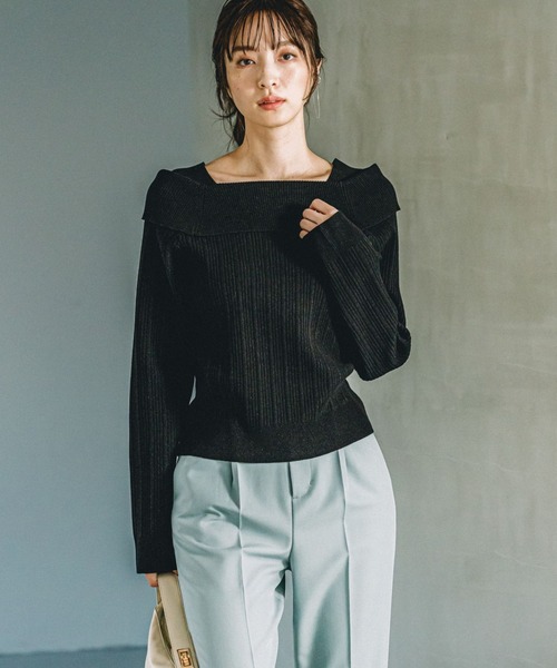 Andemiu（アンデミュウ）の「リブオフショルニット 100716（ニット/セーター）」 - WEAR
