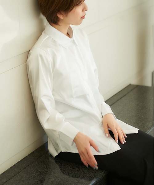 BLANC FICELLE（ブランフィセル）の「サテン シャツ（シャツ/ブラウス