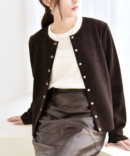 セール】quaranciel:〈洗濯機可能〉ポリエステル ベロア リブ