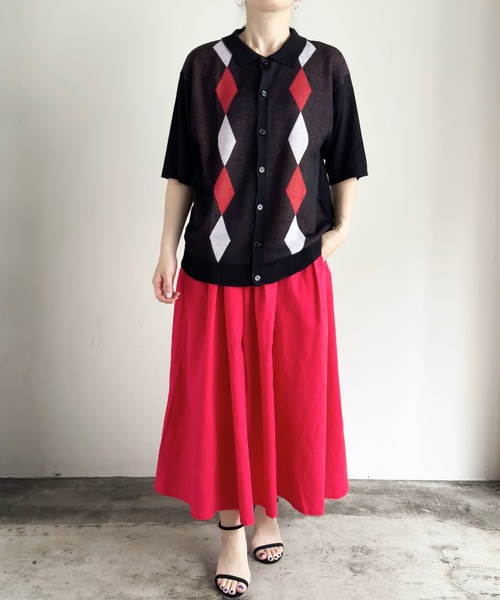 【セール】COMMONWARE:ダイヤ柄ニットポロ カーディガン S/S（ポロシャツ）｜COMMON WARE（コモンウェアー）のファッション通販 - ZOZOTOWN