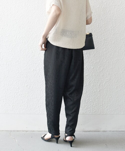 セール】SHIPS any:〈洗濯機可能〉サテン ジャカード テーパード