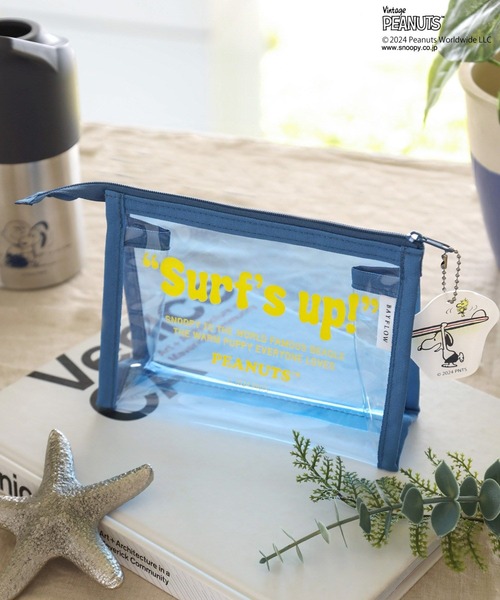 PEANUTS（ピーナッツ）の「[アクリルチャーム付き]【SNOOPY】TYPOクリアポーチ（ポーチ）」 - WEAR